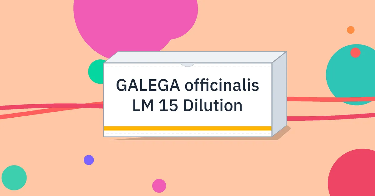 Symbolbild: Packung mit der Aufschrift GALEGA officinalis LM 15 Dilution (PZN 13495799) – Verfügbarkeit und Bezug in Apotheken in Frankfurt am Main
