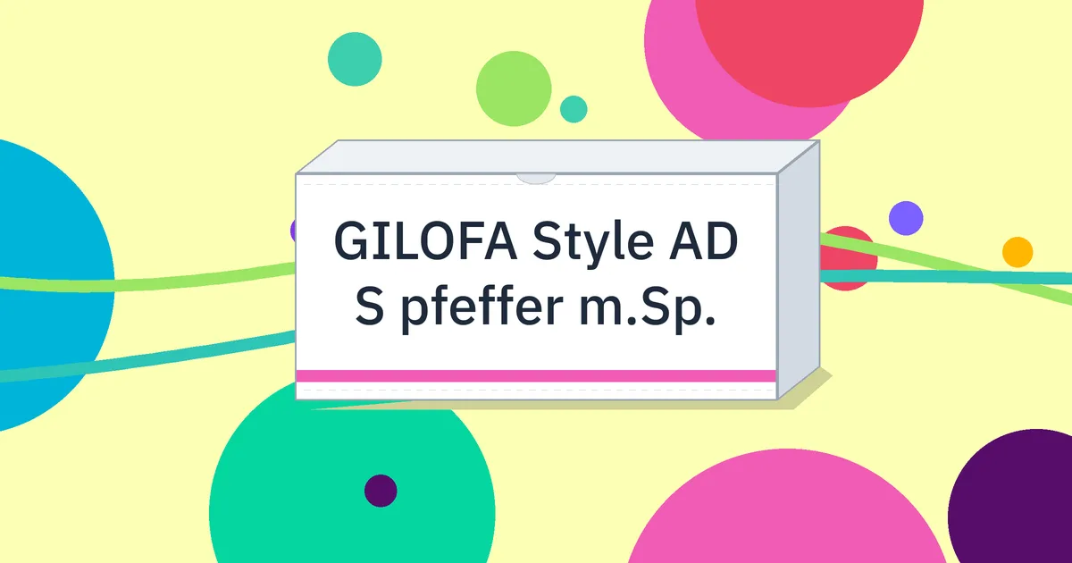 Symbolbild: Packung mit der Aufschrift GILOFA Style AD S pfeffer m.Sp. (PZN 16727425) – Verfügbarkeit und Bezug in Apotheken in Frankfurt am Main