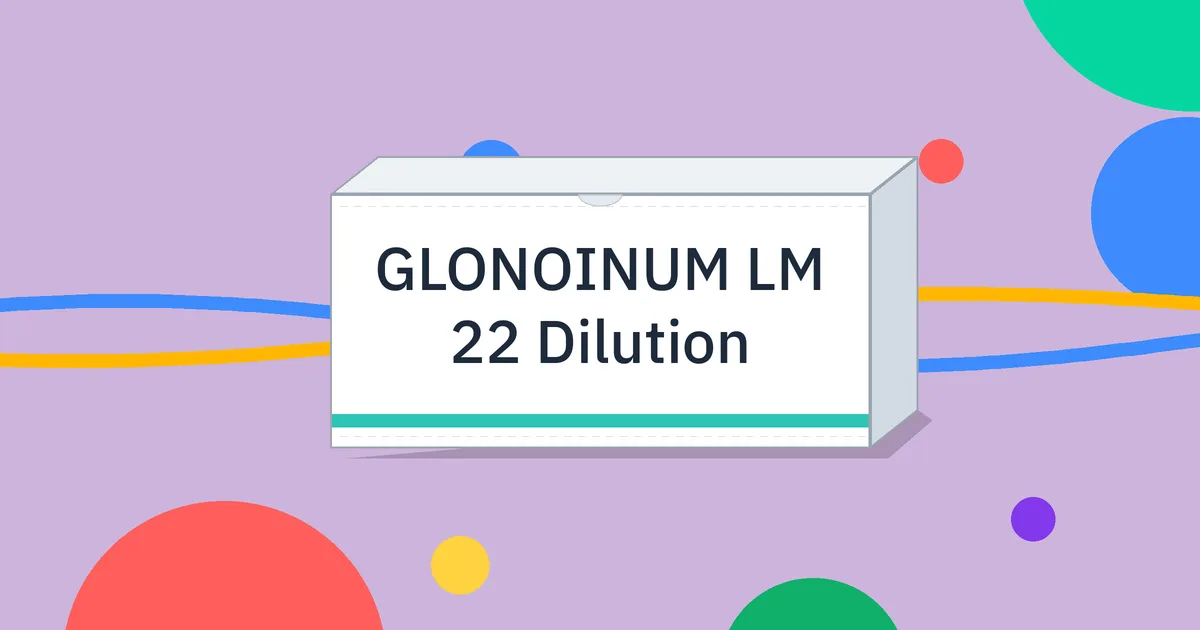 Symbolbild: Packung mit der Aufschrift GLONOINUM LM 22 Dilution (PZN 12879078) – Verfügbarkeit und Bezug in Apotheken in Frankfurt am Main