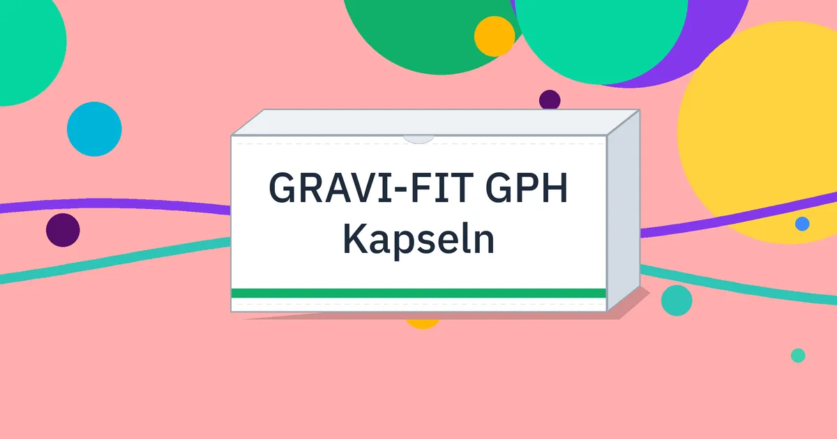 Symbolbild: Packung mit der Aufschrift GRAVI-FIT GPH Kapseln (PZN 20281030) – Verfügbarkeit und Bezug in Apotheken in Frankfurt am Main