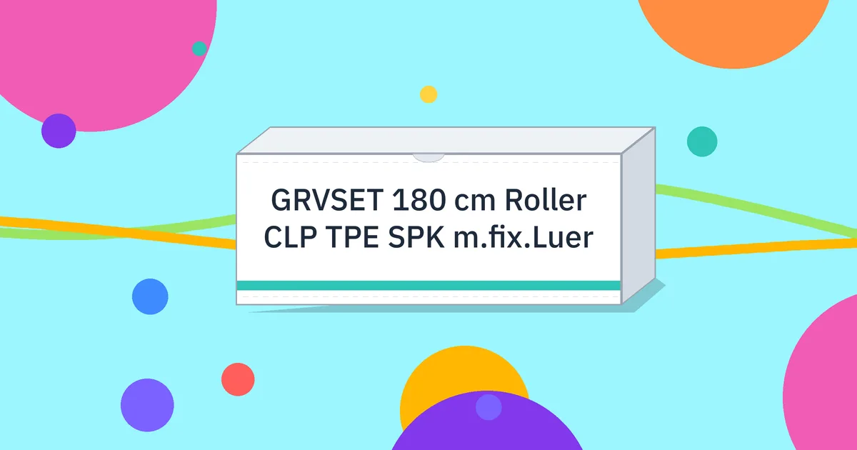 Symbolbild: Packung mit der Aufschrift GRVSET 180 cm Roller CLP TPE SPK m.fix.Luer (PZN 17898347) – Verfügbarkeit und Bezug in Apotheken in Frankfurt am Main