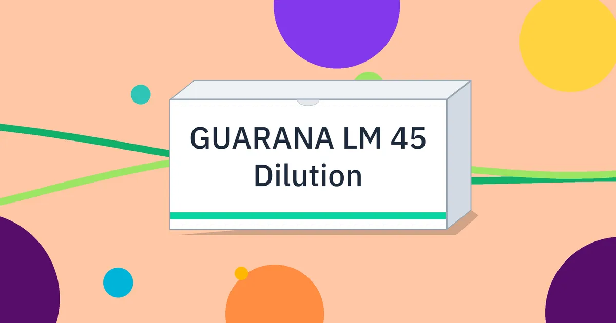 Symbolbild: Packung mit der Aufschrift GUARANA LM 45 Dilution (PZN 12883281) – Verfügbarkeit und Bezug in Apotheken in Frankfurt am Main