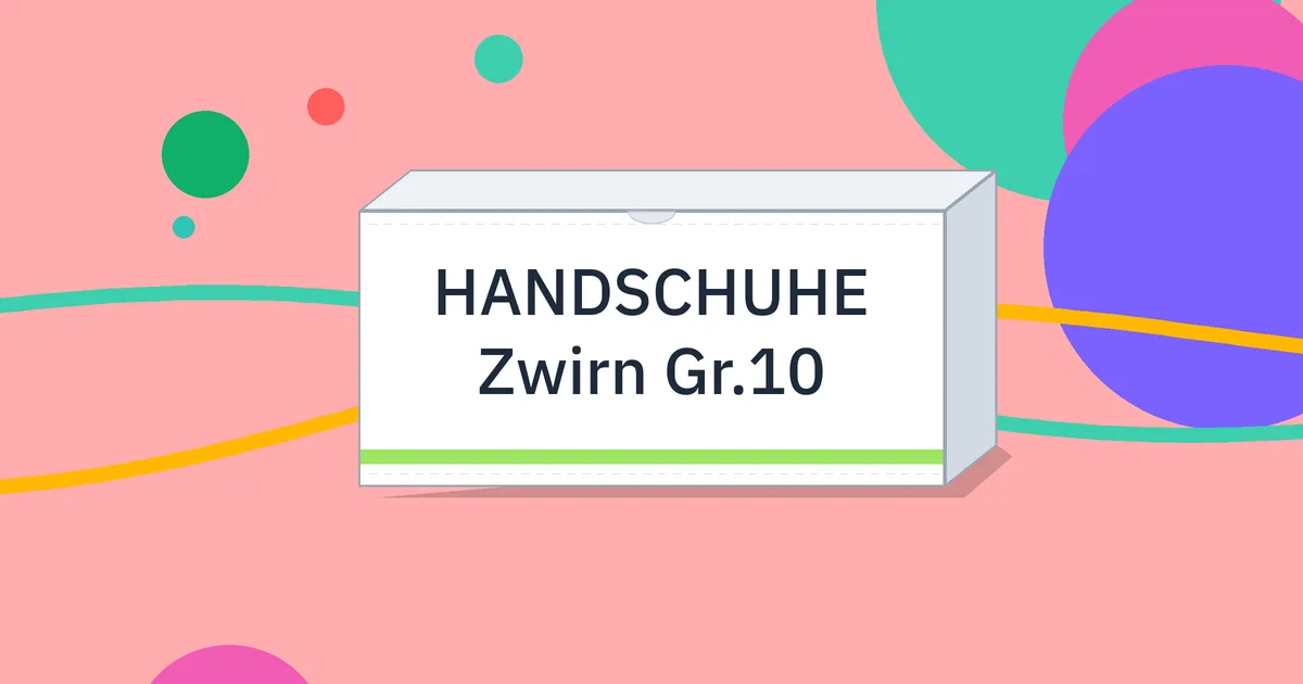 Symbolbild: Packung mit der Aufschrift HANDSCHUHE Zwirn Gr.10 (PZN 02690049) – Verfügbarkeit und Bezug in Apotheken in Frankfurt am Main