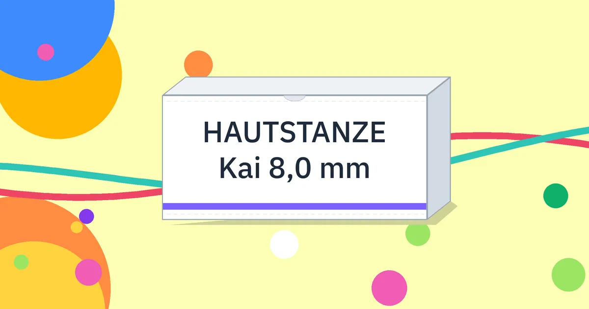 Symbolbild: Packung mit der Aufschrift HAUTSTANZE Kai 8,0 mm (PZN 18605092) – Verfügbarkeit und Bezug in Apotheken in Frankfurt am Main