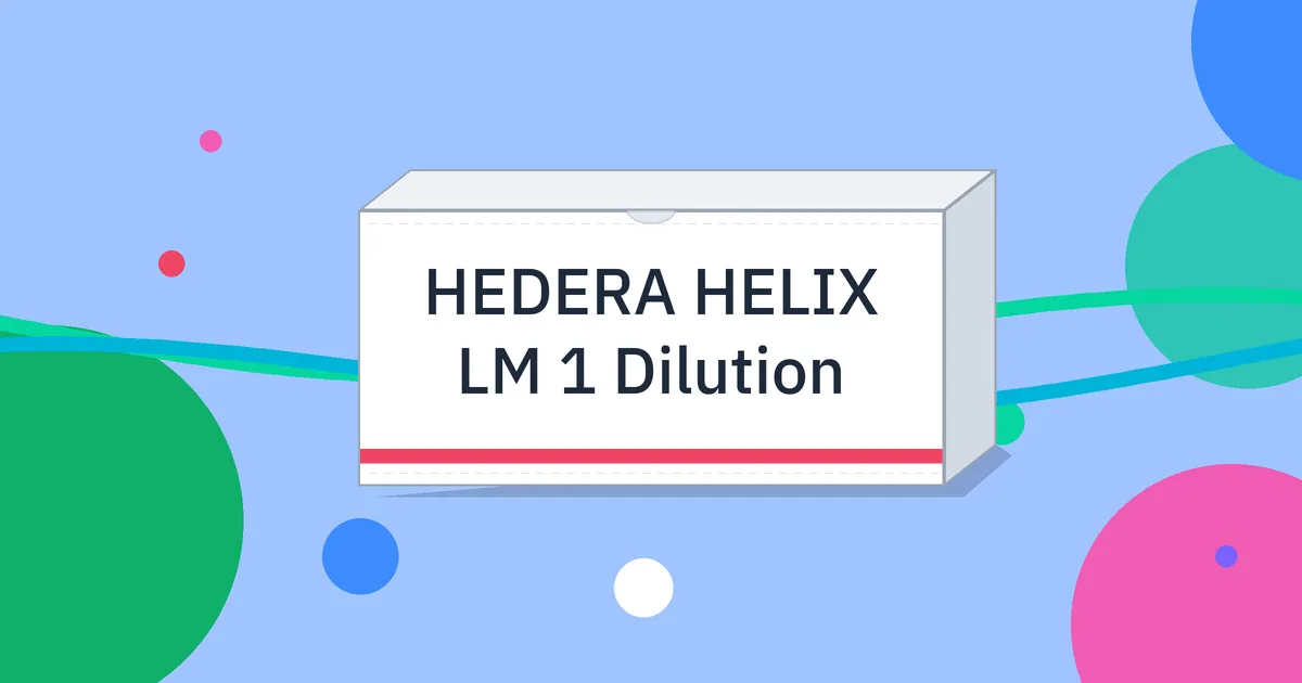 Symbolbild: Packung mit der Aufschrift HEDERA HELIX LM 1 Dilution (PZN 12885191) – Verfügbarkeit und Bezug in Apotheken in Frankfurt am Main
