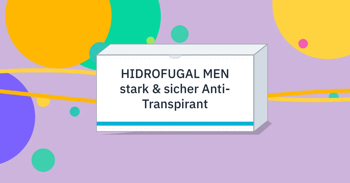 Symbolbild: Packung mit der Aufschrift HIDROFUGAL MEN stark & sicher Anti-Transpirant (PZN 18912121) – Verfügbarkeit und Bezug in Apotheken in Frankfurt am Main