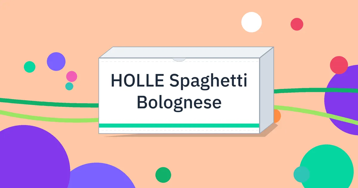 Symbolbild: Packung mit der Aufschrift HOLLE Spaghetti Bolognese (PZN 09440812) – Verfügbarkeit und Bezug in Apotheken in Frankfurt am Main