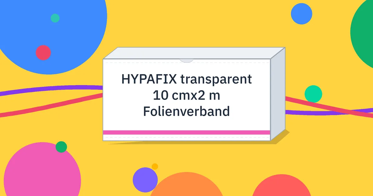 Symbolbild: Packung mit der Aufschrift HYPAFIX transparent 10 cmx2 m Folienverband (PZN 18889876) – Verfügbarkeit und Bezug in Apotheken in Frankfurt am Main