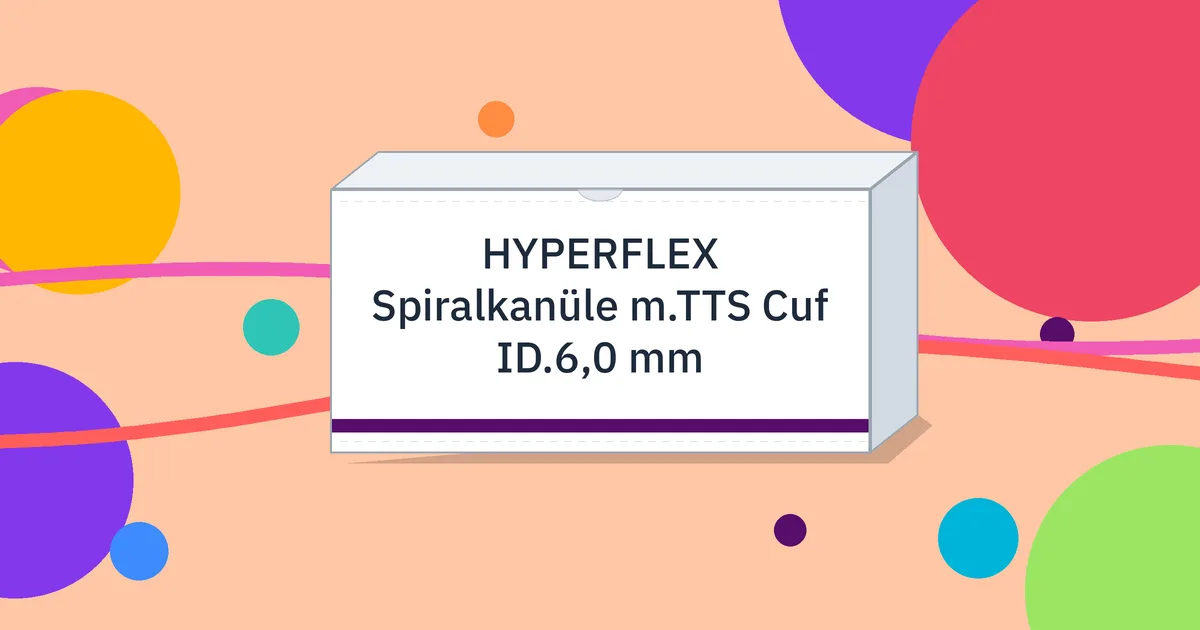 Symbolbild: Packung mit der Aufschrift HYPERFLEX Spiralkanüle m.TTS Cuf ID.6,0 mm (PZN 06827108) – Verfügbarkeit und Bezug in Apotheken in Frankfurt am Main