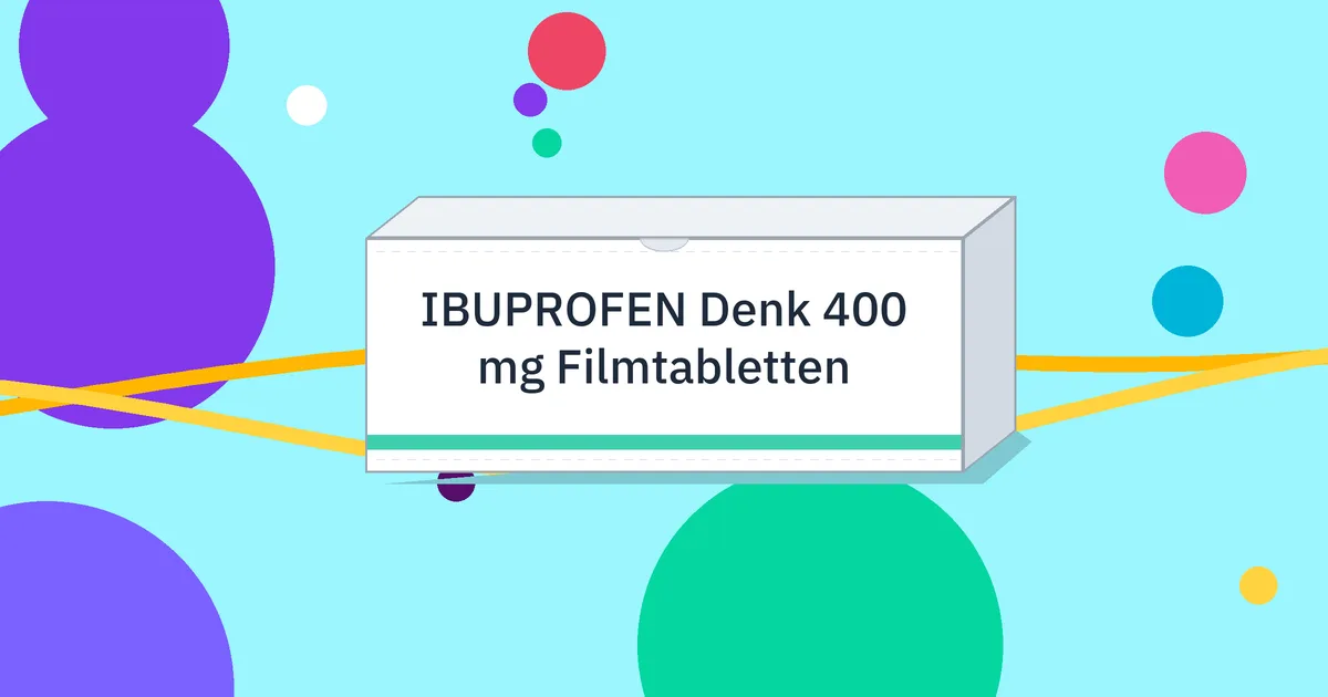 Symbolbild: Packung mit der Aufschrift IBUPROFEN Denk 400 mg Filmtabletten (PZN 11225593) – Verfügbarkeit und Bezug in Apotheken in Frankfurt am Main