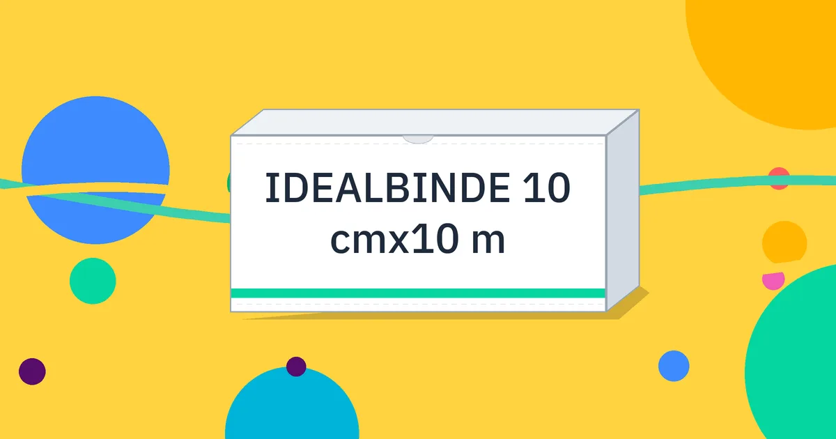 Symbolbild: Packung mit der Aufschrift IDEALBINDE 10 cmx10 m (PZN 08858521) – Verfügbarkeit und Bezug in Apotheken in Frankfurt am Main