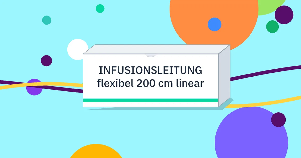 Symbolbild: Packung mit der Aufschrift INFUSIONSLEITUNG flexibel 200 cm linear (PZN 13425149) – Verfügbarkeit und Bezug in Apotheken in Frankfurt am Main
