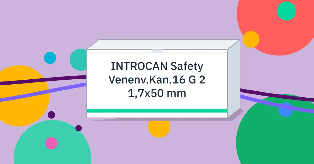 Symbolbild: Packung mit der Aufschrift INTROCAN Safety Venenv.Kan.16 G 2 1,7x50 mm (PZN 04095747) – Verfügbarkeit und Bezug in Apotheken in Frankfurt am Main