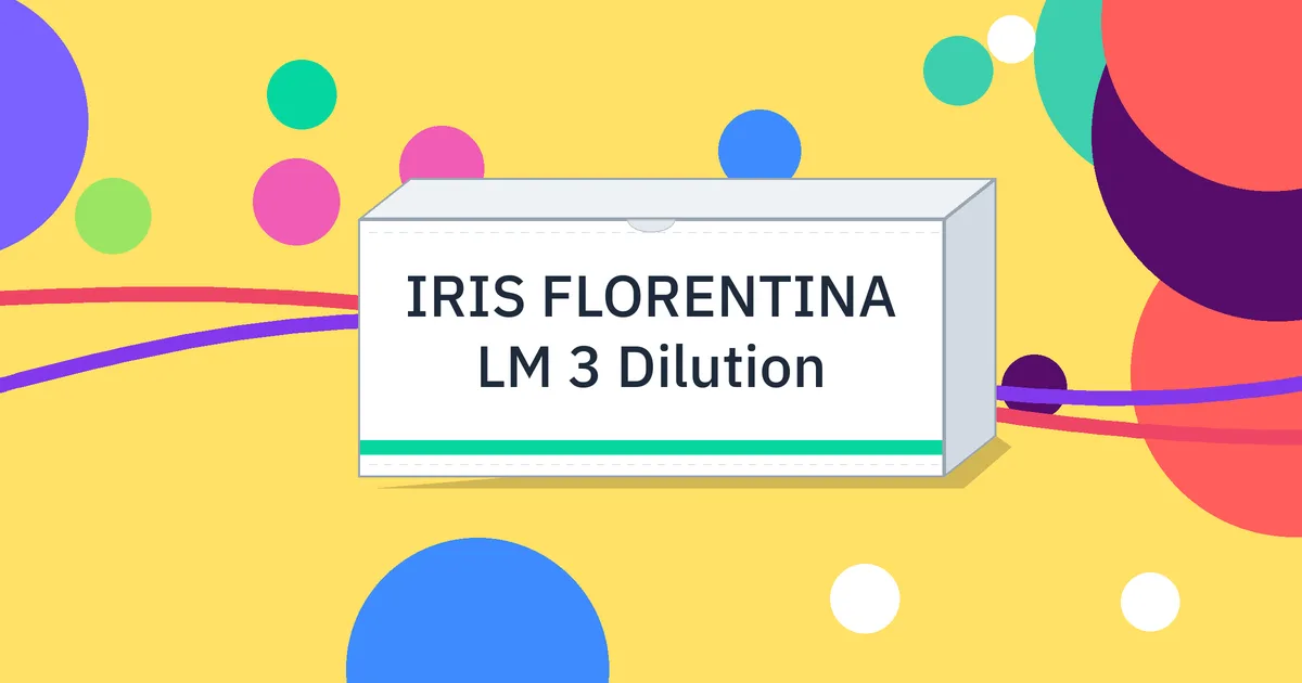 Symbolbild: Packung mit der Aufschrift IRIS FLORENTINA LM 3 Dilution (PZN 13560841) – Verfügbarkeit und Bezug in Apotheken in Frankfurt am Main