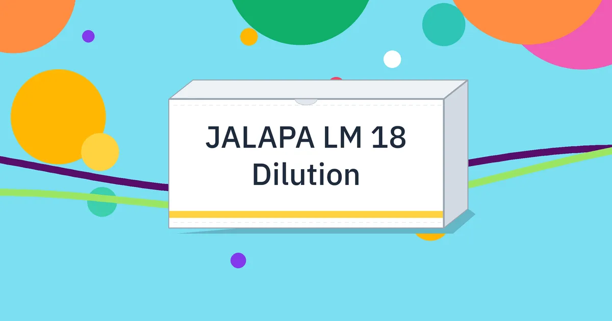 Symbolbild: Packung mit der Aufschrift JALAPA LM 18 Dilution (PZN 13561929) – Verfügbarkeit und Bezug in Apotheken in Frankfurt am Main