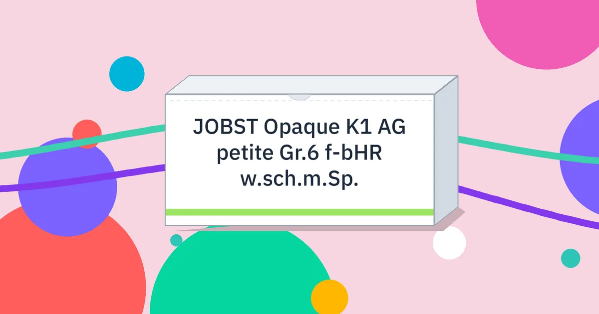 Symbolbild: Packung mit der Aufschrift JOBST Opaque K1 AG petite Gr.6 f-bHR w.sch.m.Sp. (PZN 13084151) – Verfügbarkeit und Bezug in Apotheken in Frankfurt am Main