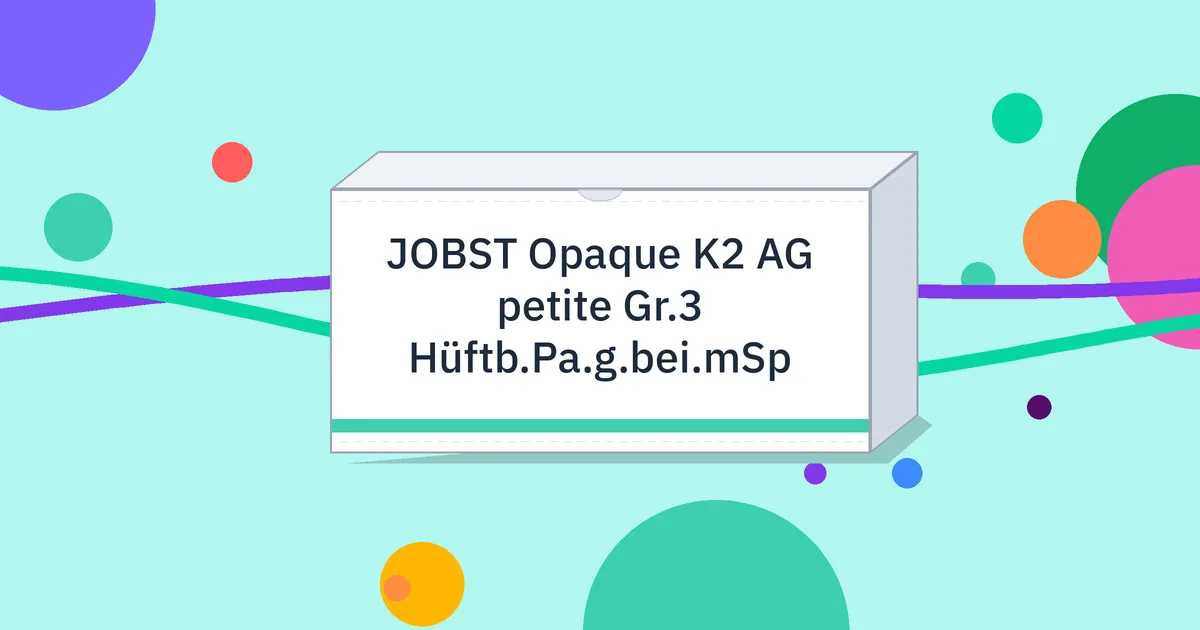 Symbolbild: Packung mit der Aufschrift JOBST Opaque K2 AG petite Gr.3 Hüftb.Pa.g.bei.mSp (PZN 16288109) – Verfügbarkeit und Bezug in Apotheken in Frankfurt am Main