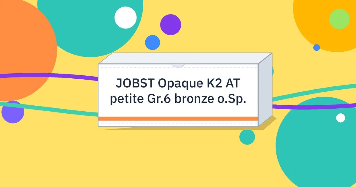 Symbolbild: Packung mit der Aufschrift JOBST Opaque K2 AT petite Gr.6 bronze o.Sp. (PZN 13119702) – Verfügbarkeit und Bezug in Apotheken in Frankfurt am Main