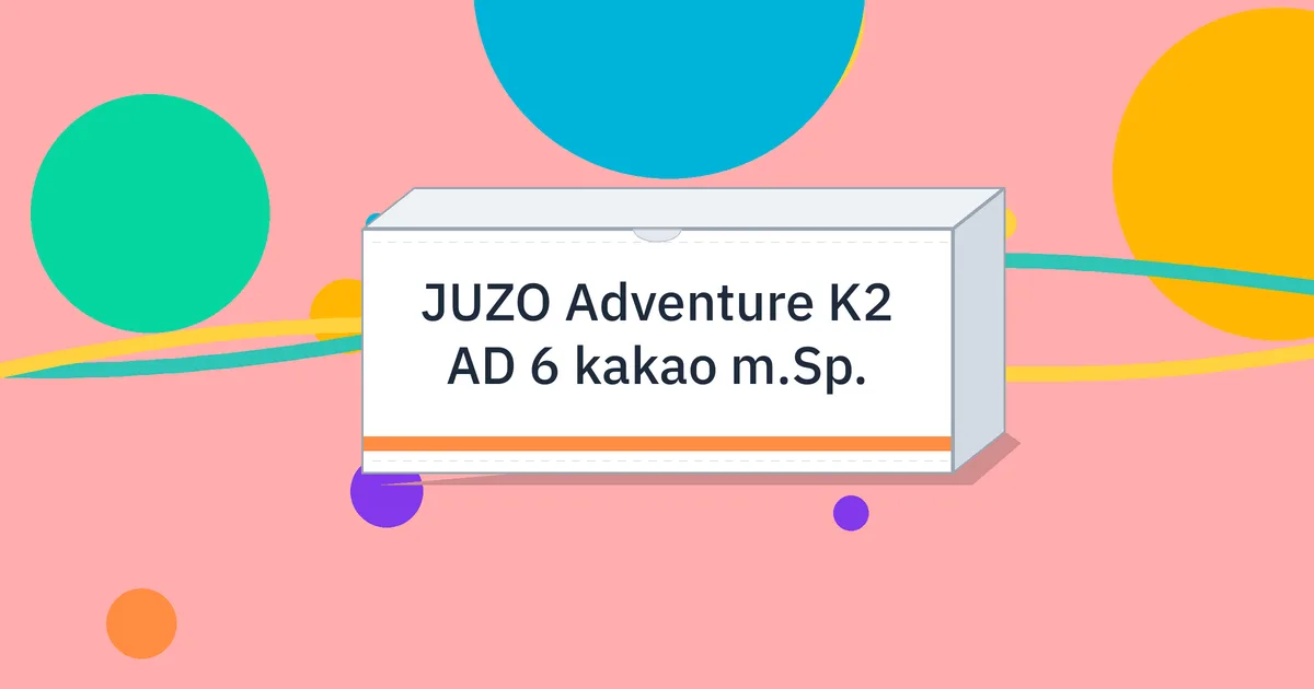 Symbolbild: Packung mit der Aufschrift JUZO Adventure K2 AD 6 kakao m.Sp. (PZN 14973143) – Verfügbarkeit und Bezug in Apotheken in Frankfurt am Main