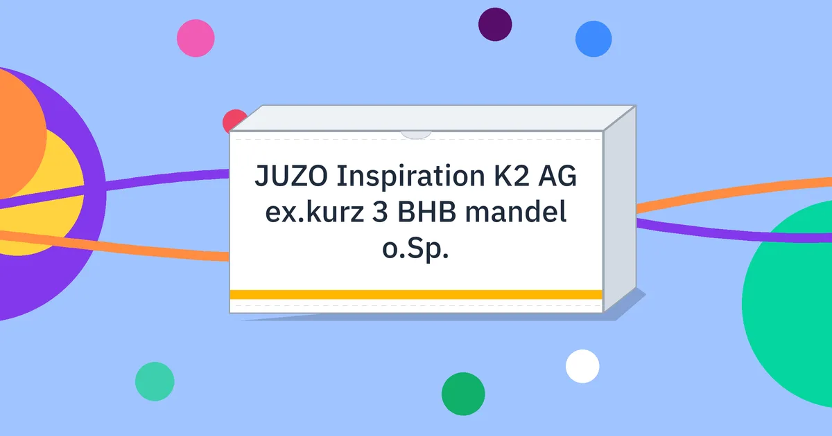 Symbolbild: Packung mit der Aufschrift JUZO Inspiration K2 AG ex.kurz 3 BHB mandel o.Sp. (PZN 14836328) – Verfügbarkeit und Bezug in Apotheken in Frankfurt am Main