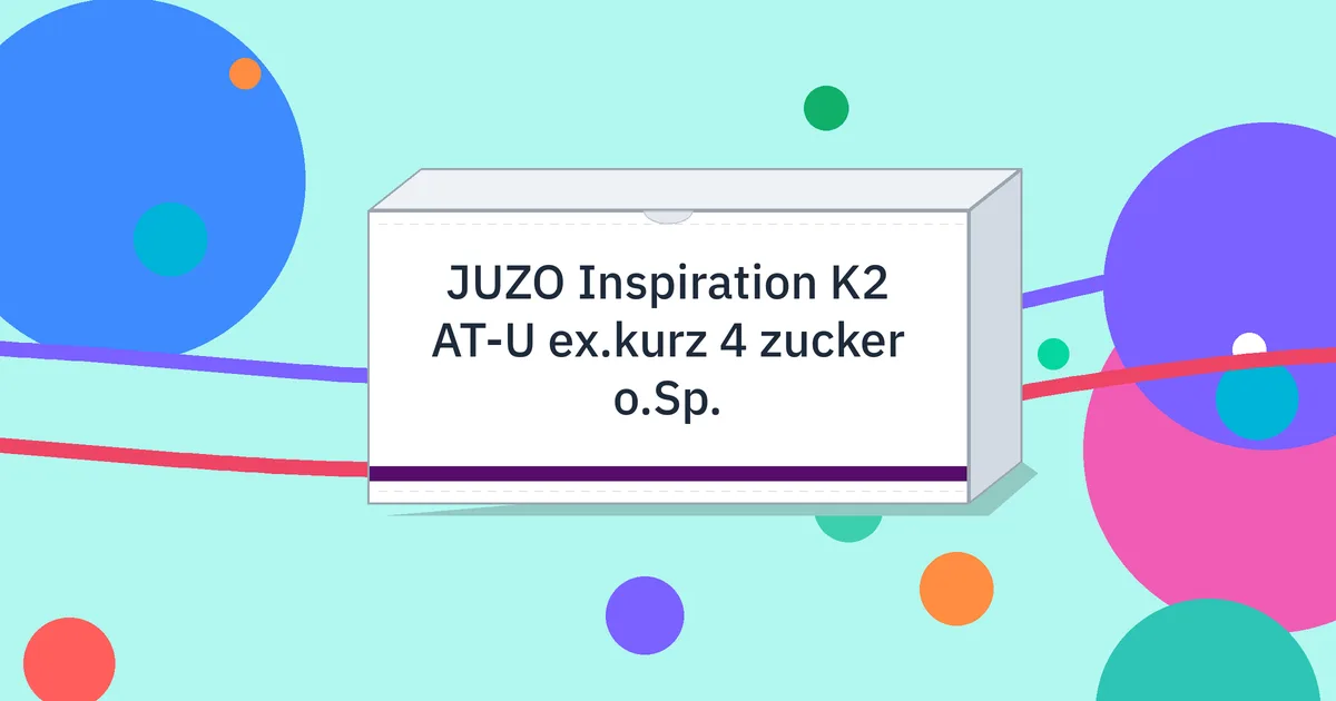 Symbolbild: Packung mit der Aufschrift JUZO Inspiration K2 AT-U ex.kurz 4 zucker o.Sp. (PZN 14930211) – Verfügbarkeit und Bezug in Apotheken in Frankfurt am Main