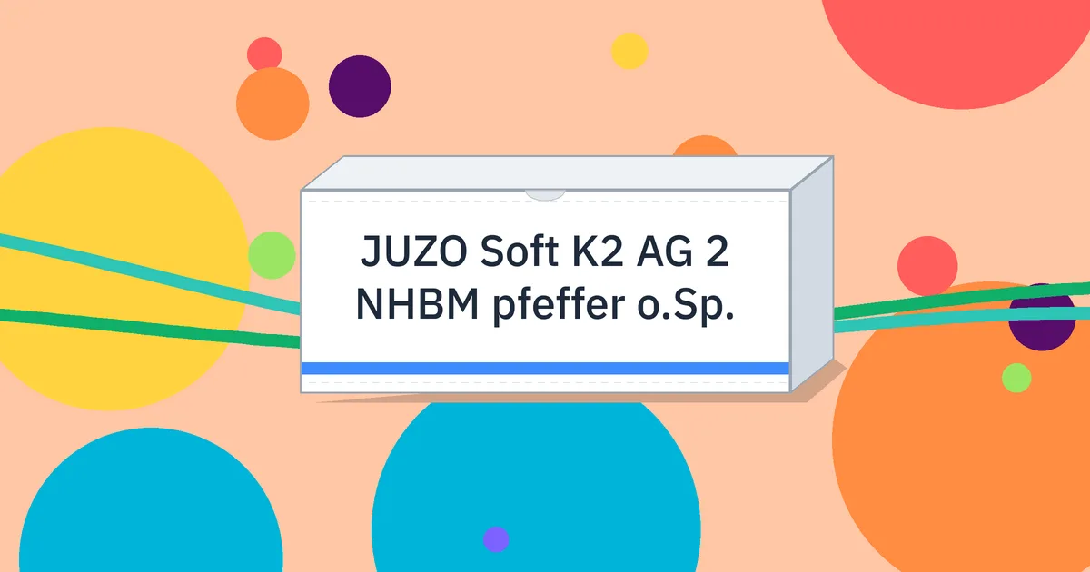 Symbolbild: Packung mit der Aufschrift JUZO Soft K2 AG 2 NHBM pfeffer o.Sp. (PZN 14997706) – Verfügbarkeit und Bezug in Apotheken in Frankfurt am Main