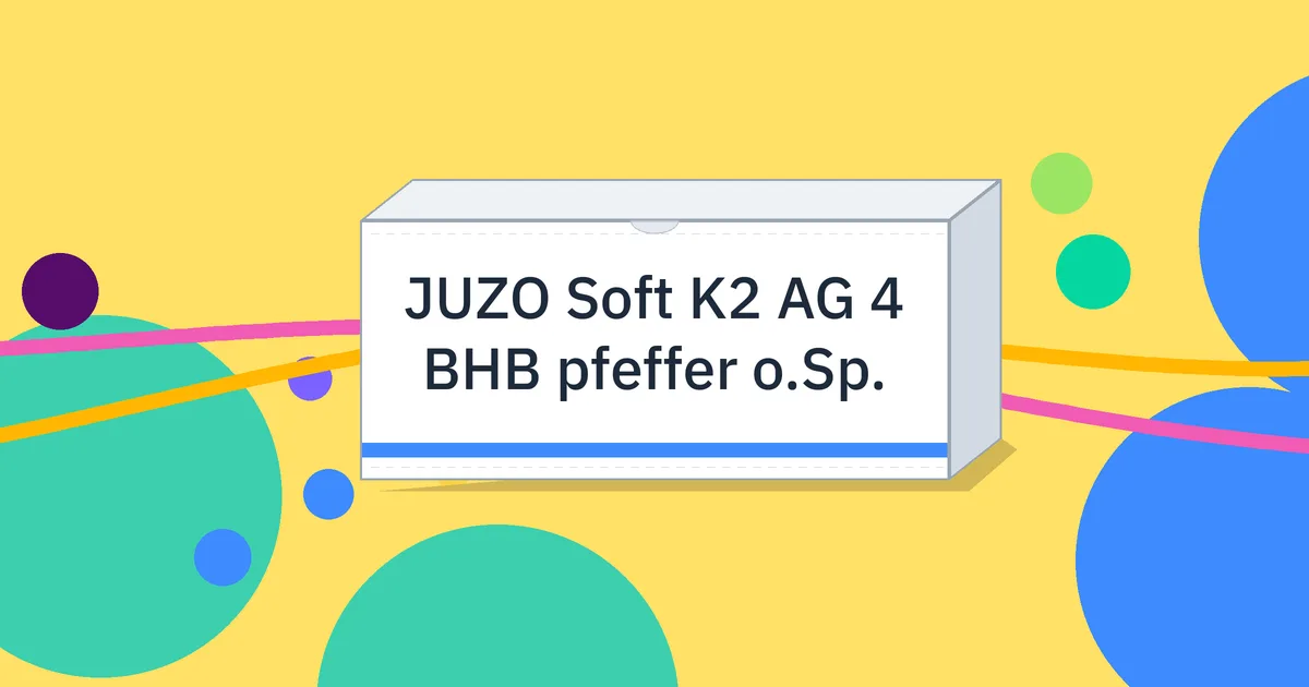 Symbolbild: Packung mit der Aufschrift JUZO Soft K2 AG 4 BHB pfeffer o.Sp. (PZN 14825307) – Verfügbarkeit und Bezug in Apotheken in Frankfurt am Main