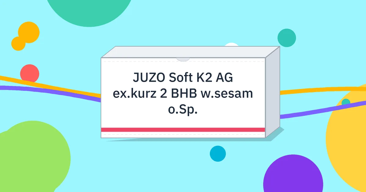Symbolbild: Packung mit der Aufschrift JUZO Soft K2 AG ex.kurz 2 BHB w.sesam o.Sp. (PZN 14843995) – Verfügbarkeit und Bezug in Apotheken in Frankfurt am Main