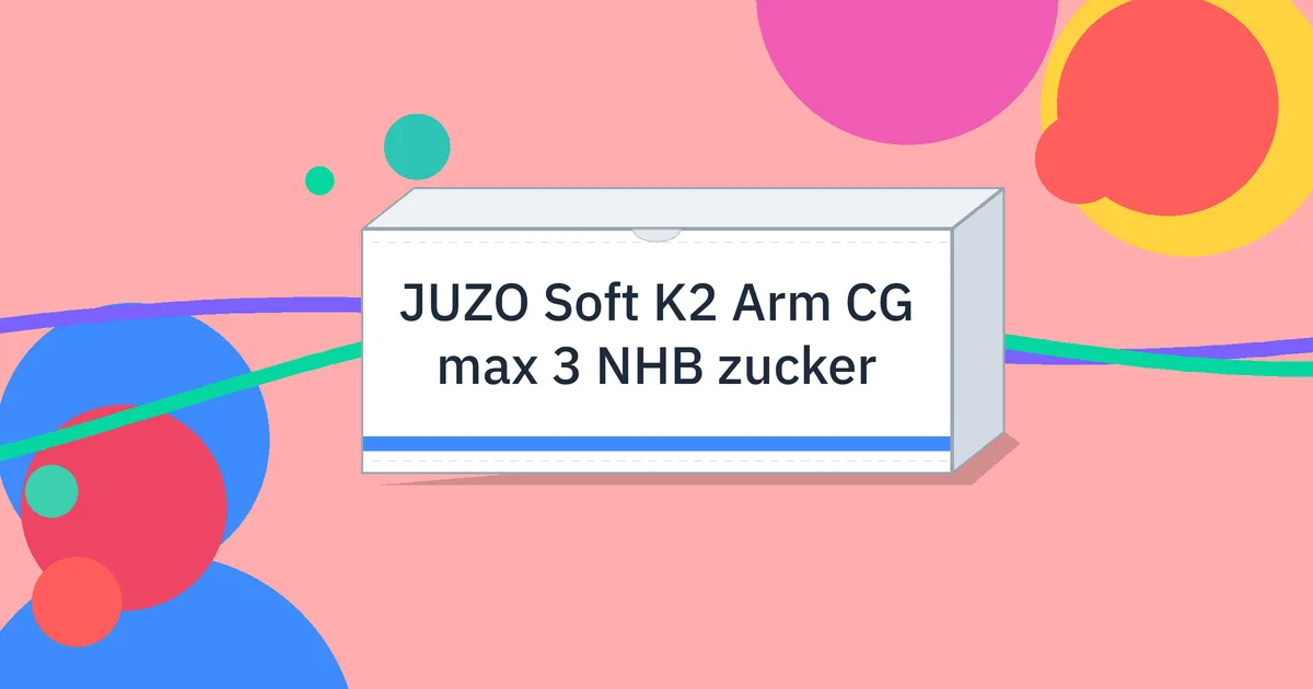 Symbolbild: Packung mit der Aufschrift JUZO Soft K2 Arm CG max 3 NHB zucker (PZN 15512421) – Verfügbarkeit und Bezug in Apotheken in Frankfurt am Main