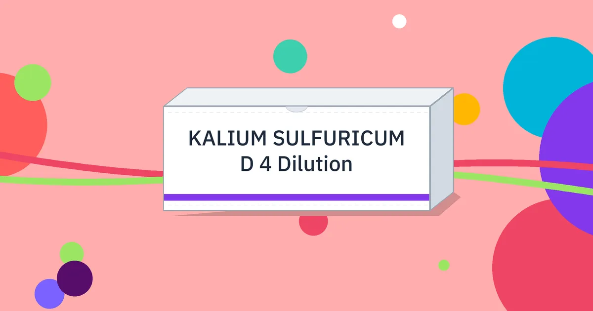 Symbolbild: Packung mit der Aufschrift KALIUM SULFURICUM D 4 Dilution (PZN 02806575) – Verfügbarkeit und Bezug in Apotheken in Frankfurt am Main