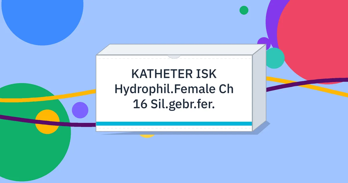 Symbolbild: Packung mit der Aufschrift KATHETER ISK Hydrophil.Female Ch 16 Sil.gebr.fer. (PZN 07613875) – Verfügbarkeit und Bezug in Apotheken in Frankfurt am Main