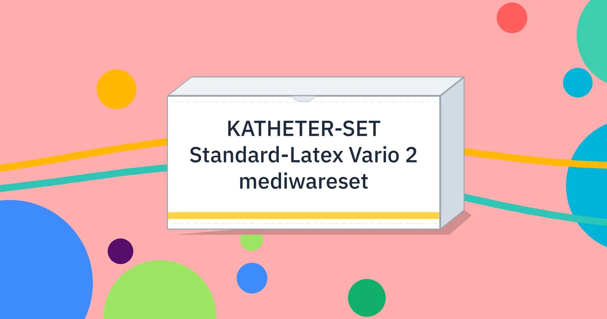 Symbolbild: Packung mit der Aufschrift KATHETER-SET Standard-Latex Vario 2 mediwareset (PZN 19556007) – Verfügbarkeit und Bezug in Apotheken in Frankfurt am Main