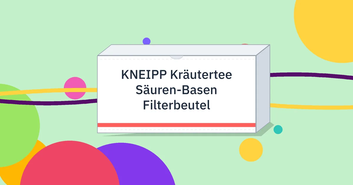 Symbolbild: Packung mit der Aufschrift KNEIPP Kräutertee Säuren-Basen Filterbeutel (PZN 17604676) – Verfügbarkeit und Bezug in Apotheken in Frankfurt am Main