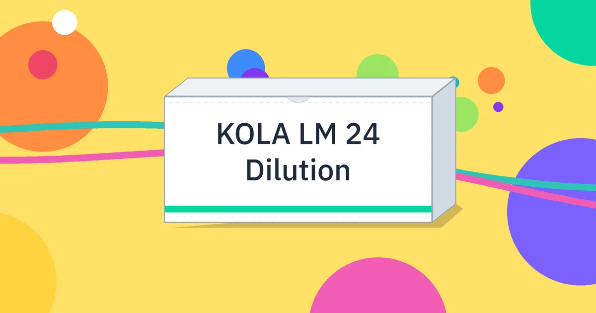 Symbolbild: Packung mit der Aufschrift KOLA LM 24 Dilution (PZN 13519560) – Verfügbarkeit und Bezug in Apotheken in Frankfurt am Main