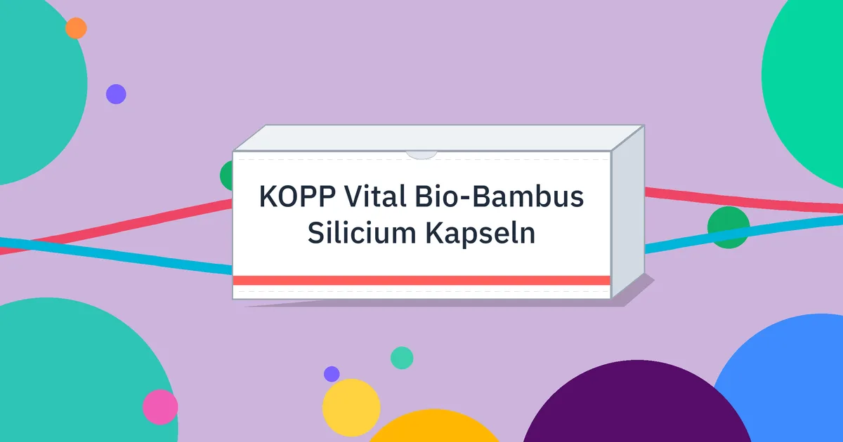Symbolbild: Packung mit der Aufschrift KOPP Vital Bio-Bambus Silicium Kapseln (PZN 18810917) – Verfügbarkeit und Bezug in Apotheken in Frankfurt am Main