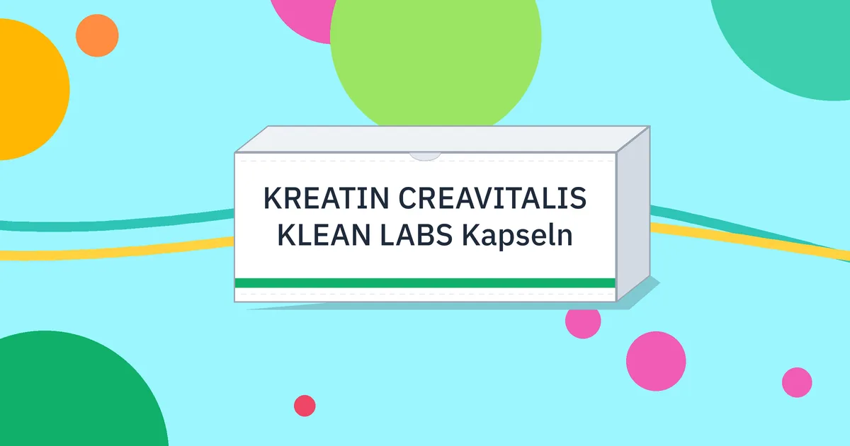 Symbolbild: Packung mit der Aufschrift KREATIN CREAVITALIS KLEAN LABS Kapseln (PZN 16700515) – Verfügbarkeit und Bezug in Apotheken in Frankfurt am Main