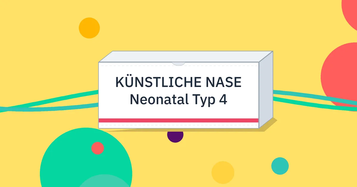 Symbolbild: Packung mit der Aufschrift KÜNSTLICHE NASE Neonatal Typ 4 (PZN 00501222) – Verfügbarkeit und Bezug in Apotheken in Frankfurt am Main