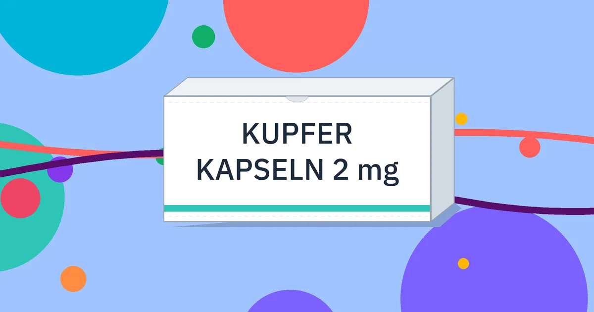 Symbolbild: Packung mit der Aufschrift KUPFER KAPSELN 2 mg (PZN 16839360) – Verfügbarkeit und Bezug in Apotheken in Frankfurt am Main