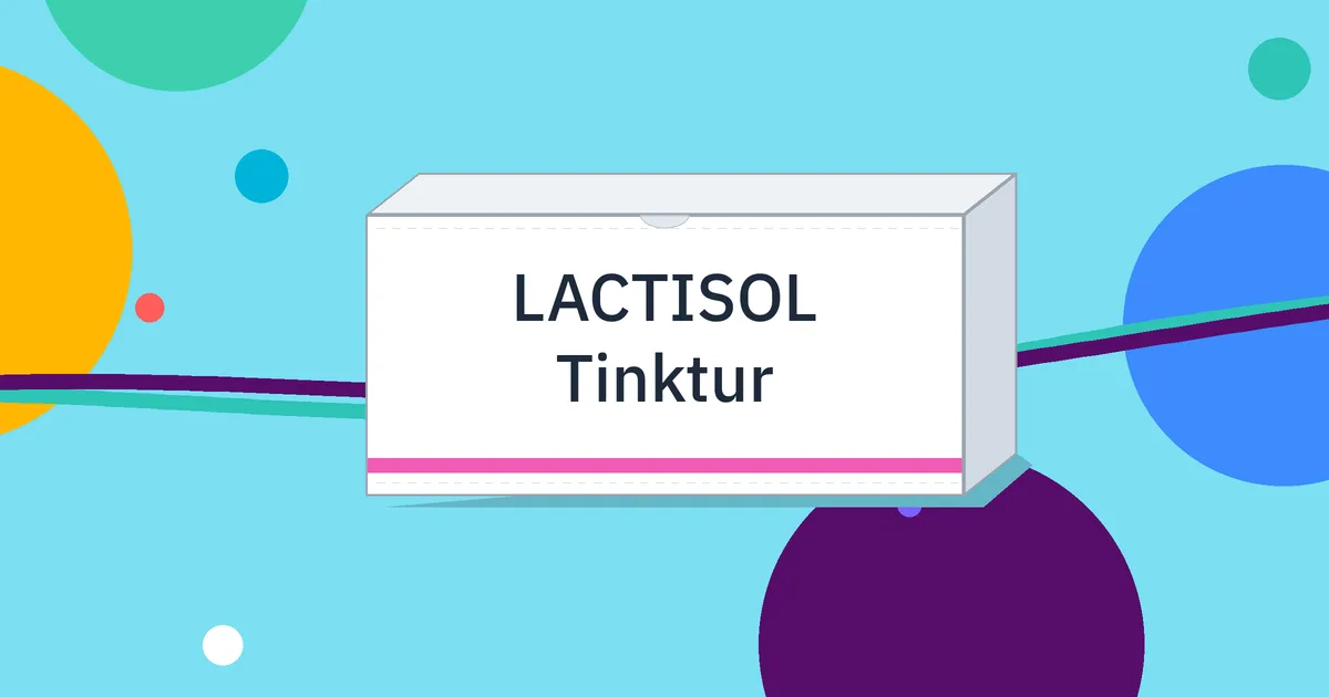 Symbolbild: Packung mit der Aufschrift LACTISOL Tinktur (PZN 07513754) – Verfügbarkeit und Bezug in Apotheken in Frankfurt am Main