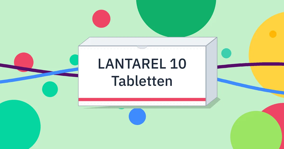 Symbolbild: Packung mit der Aufschrift LANTAREL 10 Tabletten (PZN 04348728) – Verfügbarkeit und Bezug in Apotheken in Frankfurt am Main