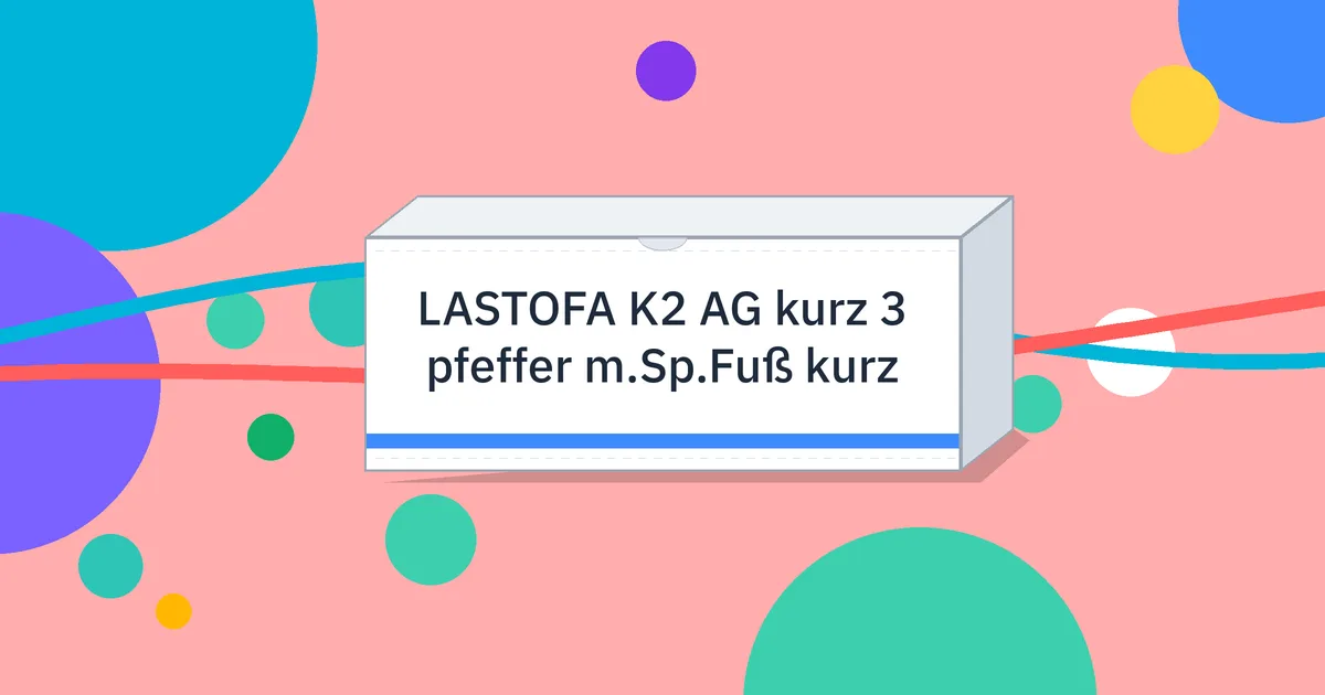 Symbolbild: Packung mit der Aufschrift LASTOFA K2 AG kurz 3 pfeffer m.Sp.Fuß kurz (PZN 13804740) – Verfügbarkeit und Bezug in Apotheken in Frankfurt am Main