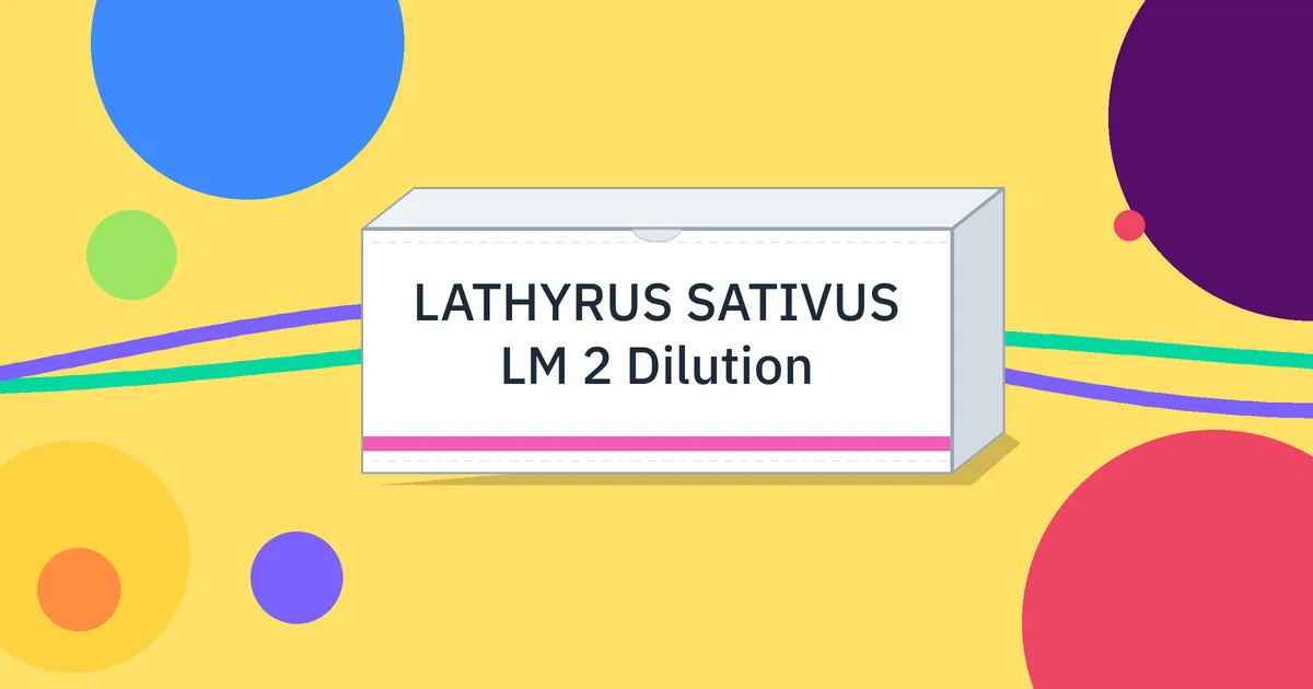 Symbolbild: Packung mit der Aufschrift LATHYRUS SATIVUS LM 2 Dilution (PZN 13523478) – Verfügbarkeit und Bezug in Apotheken in Frankfurt am Main