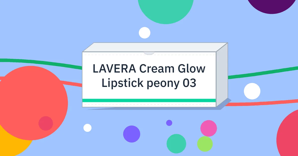 Symbolbild: Packung mit der Aufschrift LAVERA Cream Glow Lipstick peony 03 (PZN 18096911) – Verfügbarkeit und Bezug in Apotheken in Frankfurt am Main