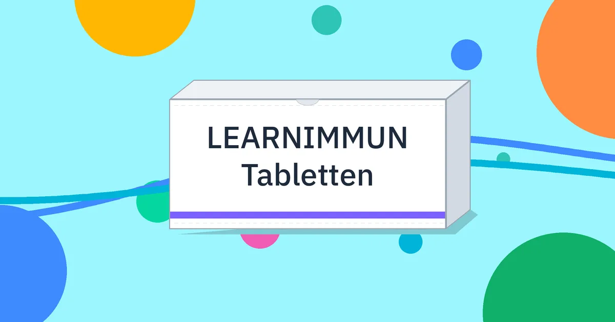 Symbolbild: Packung mit der Aufschrift LEARNIMMUN Tabletten (PZN 02469563) – Verfügbarkeit und Bezug in Apotheken in Frankfurt am Main