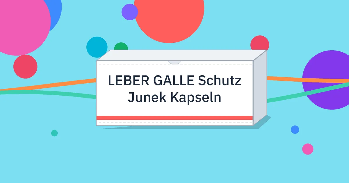 Symbolbild: Packung mit der Aufschrift LEBER GALLE Schutz Junek Kapseln (PZN 06557270) – Verfügbarkeit und Bezug in Apotheken in Frankfurt am Main