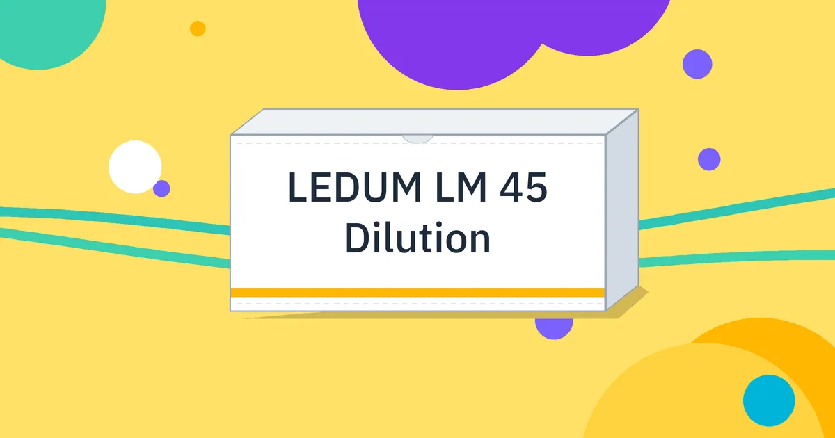 Symbolbild: Packung mit der Aufschrift LEDUM LM 45 Dilution (PZN 12930431) – Verfügbarkeit und Bezug in Apotheken in Frankfurt am Main