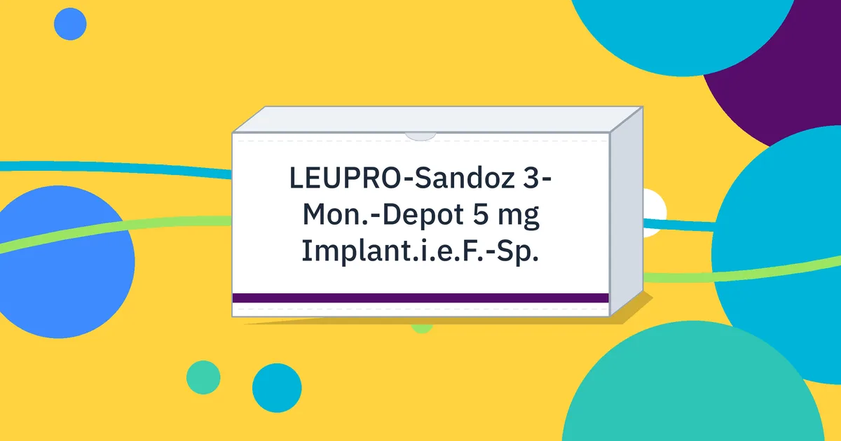 Symbolbild: Packung mit der Aufschrift LEUPRO-Sandoz 3-Mon.-Depot 5 mg Implant.i.e.F.-Sp. (PZN 19733277) – Verfügbarkeit und Bezug in Apotheken in Frankfurt am Main