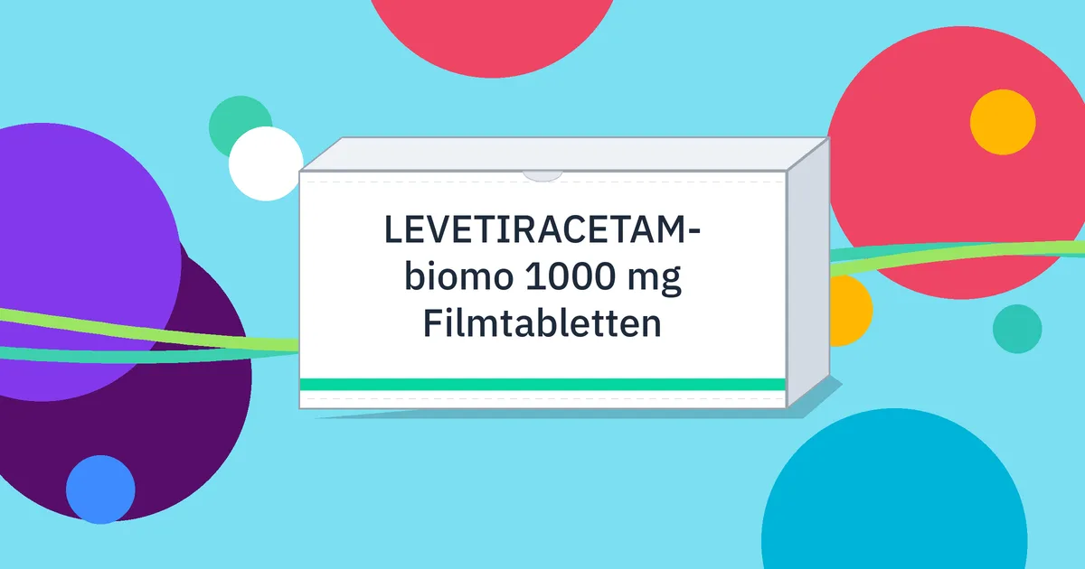 Symbolbild: Packung mit der Aufschrift LEVETIRACETAM-biomo 1000 mg Filmtabletten (PZN 08930603) – Verfügbarkeit und Bezug in Apotheken in Frankfurt am Main