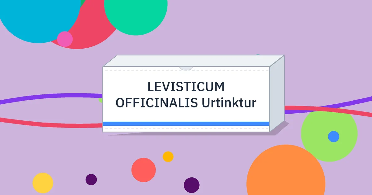 Symbolbild: Packung mit der Aufschrift LEVISTICUM OFFICINALIS Urtinktur (PZN 07248298) – Verfügbarkeit und Bezug in Apotheken in Frankfurt am Main