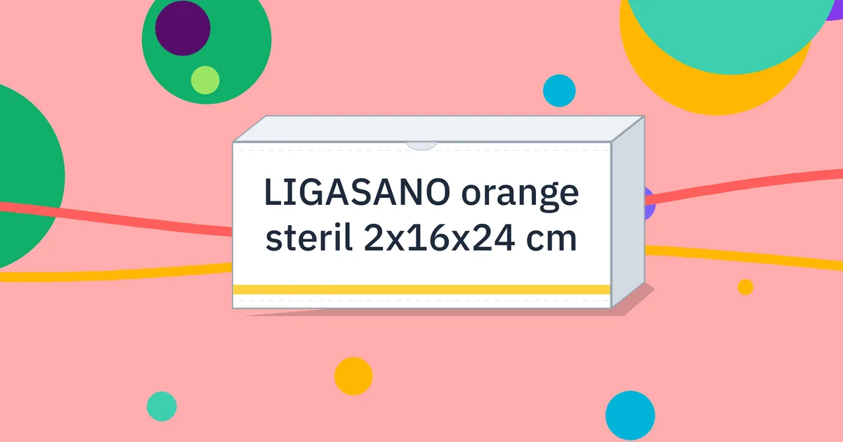 Symbolbild: Packung mit der Aufschrift LIGASANO orange steril 2x16x24 cm (PZN 17252148) – Verfügbarkeit und Bezug in Apotheken in Frankfurt am Main